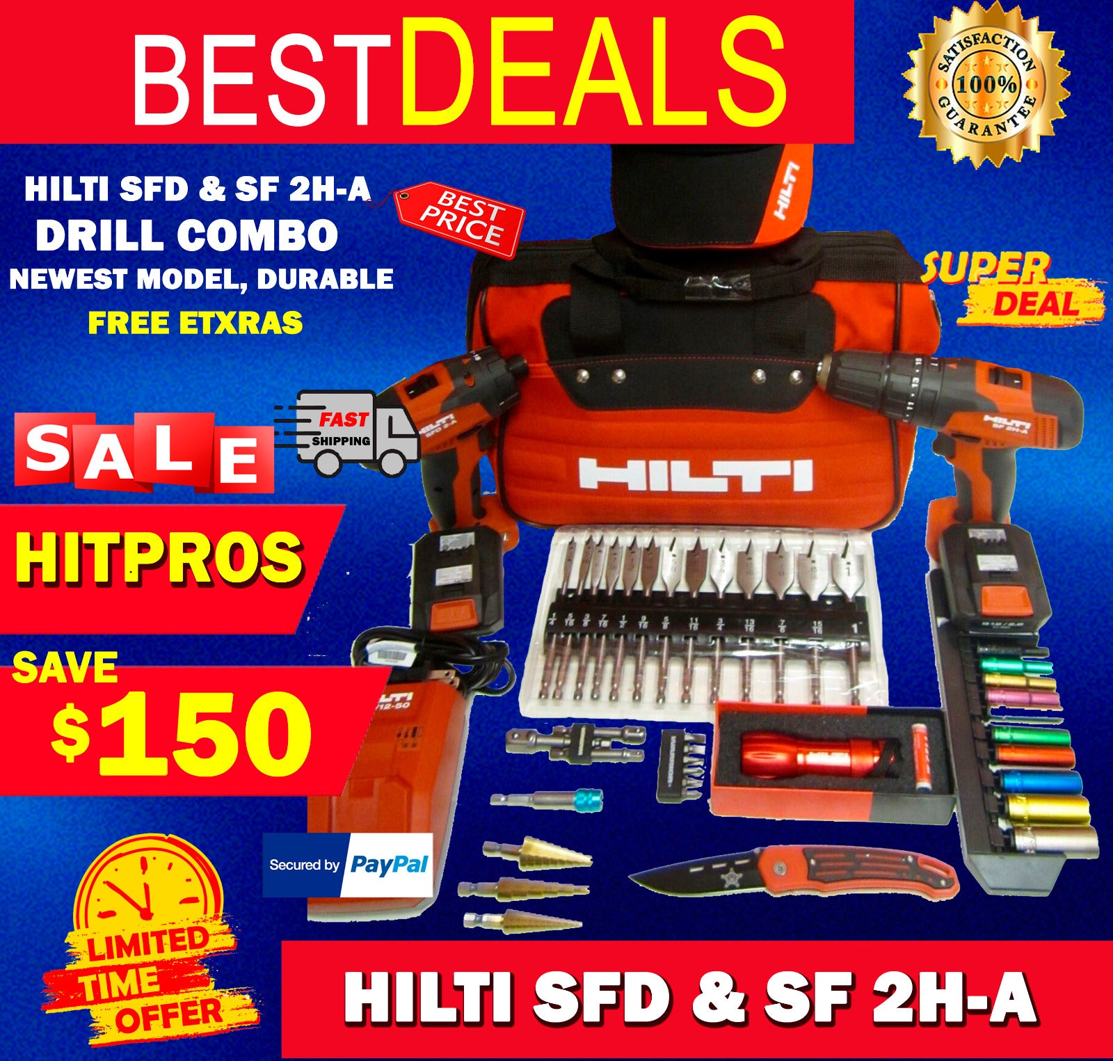 HILTI SFD & SF 2H-A DRILL COMBO, NEWEST MODEL, DURABLE, FREE EXTRAS – hitpros@shofly.com