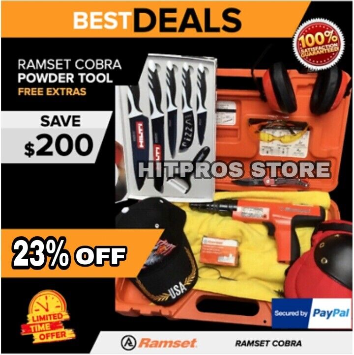 RAMSET COBRA SEMI POWDER ACTUATED TOLL, PREOWNED, FREE KNIFE SET, FAST ...