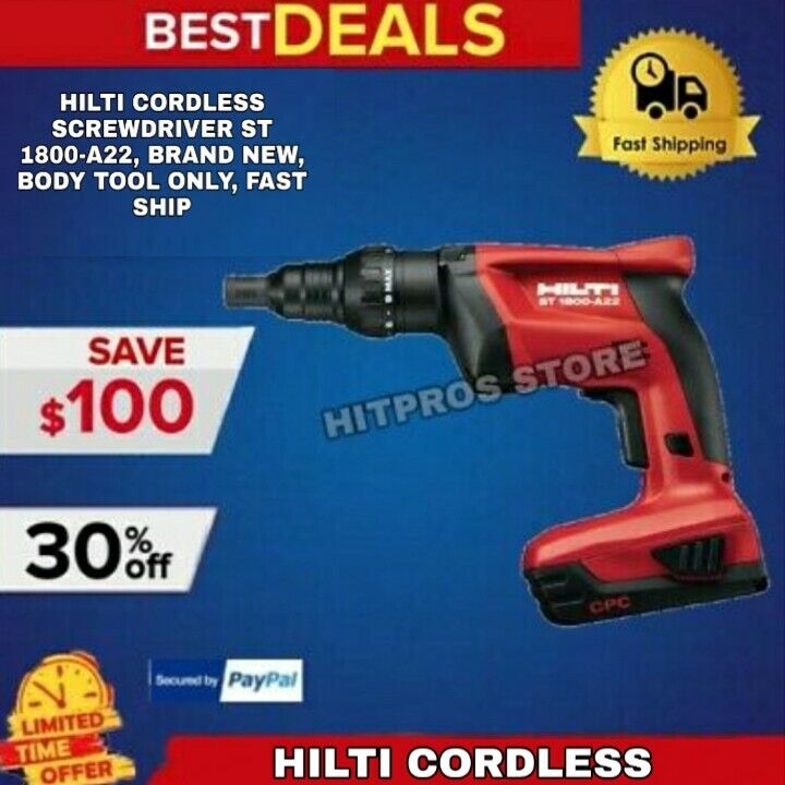 HILTI CORDLESS SCREWDRIVER ST 1800-A22, BRAND NEW – hitpros@shofly.com