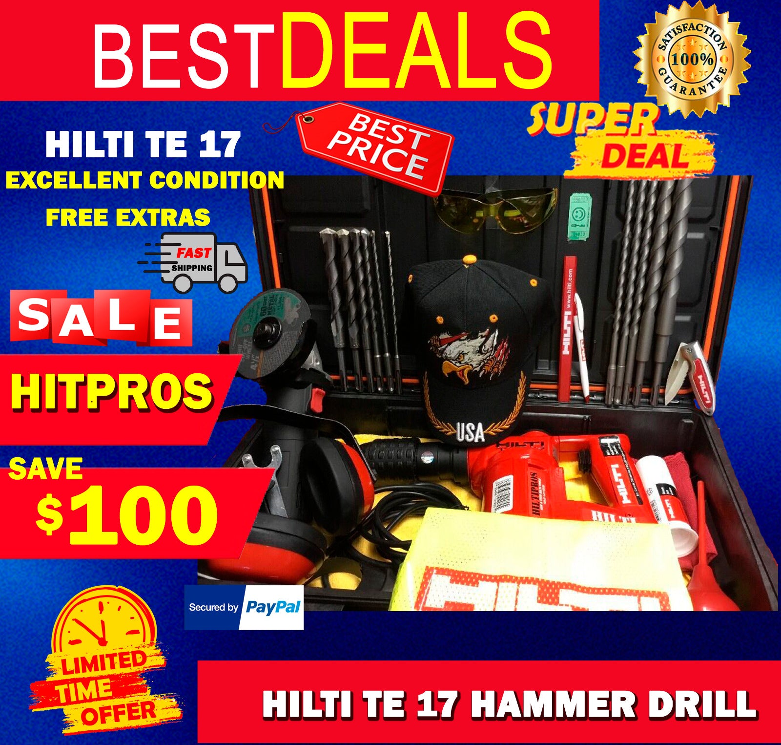 HILTI TE 17 Hammer Drill EXCELLENT CONDITION, Free Extras, Including N ...