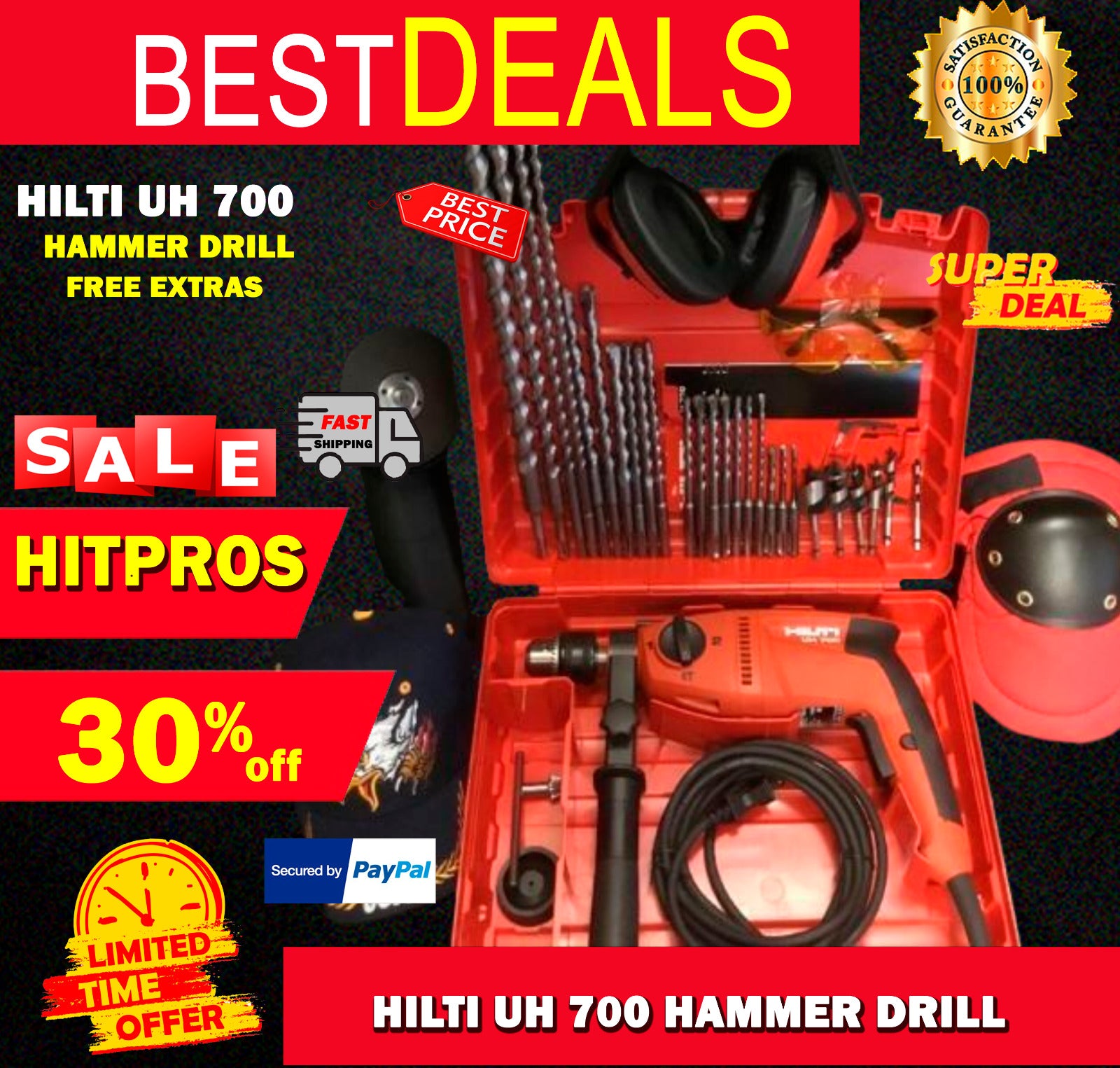 HILTI UH 700 HAMMER DRILL, NEW, FREE ANGLE GRINDER, A LOT OF EXTRAS ...