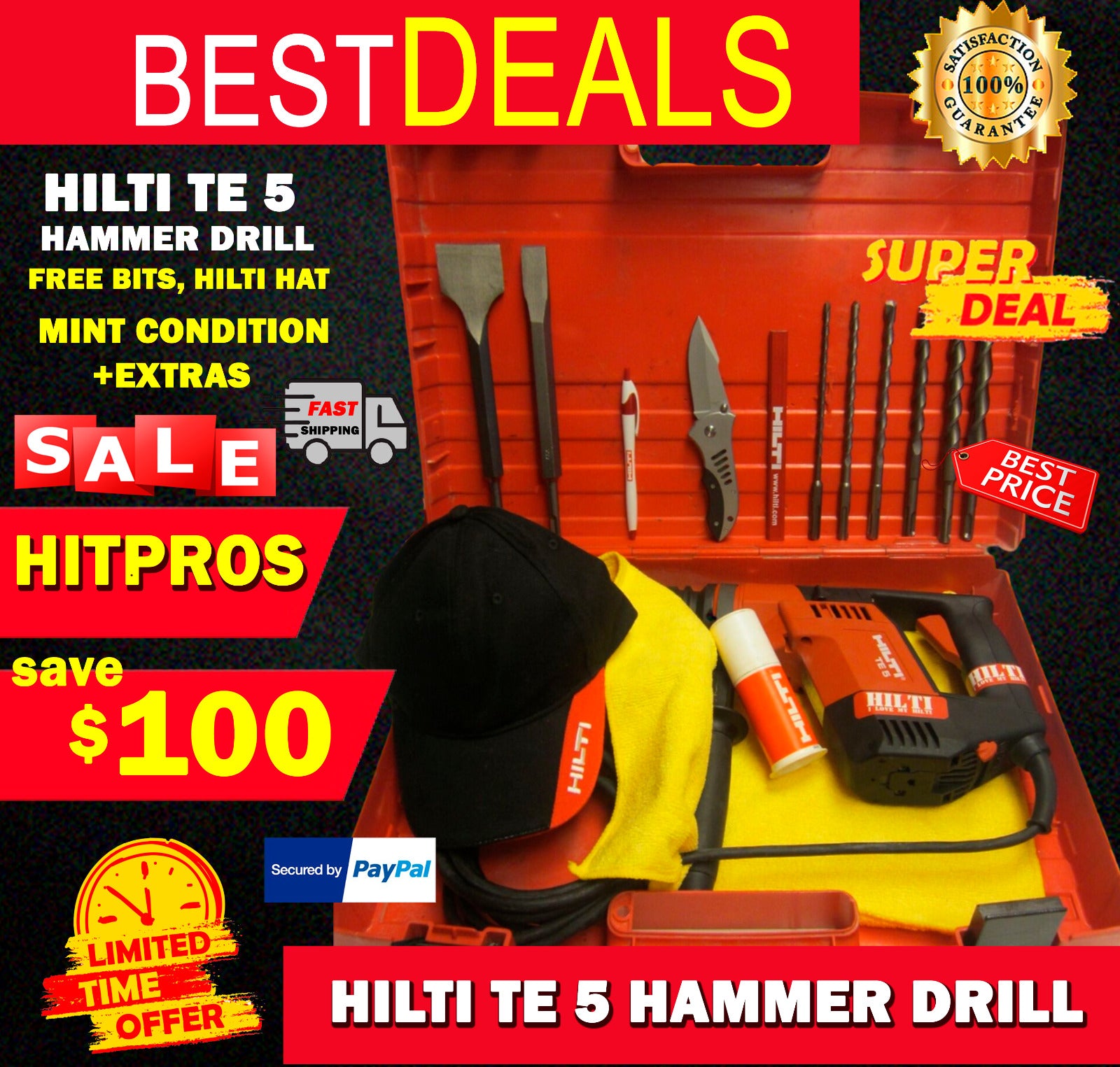 HILTI TE 5, MINT CONDITION, FREE BITS, HILTI HAT, EXTRAS – hitpros ...