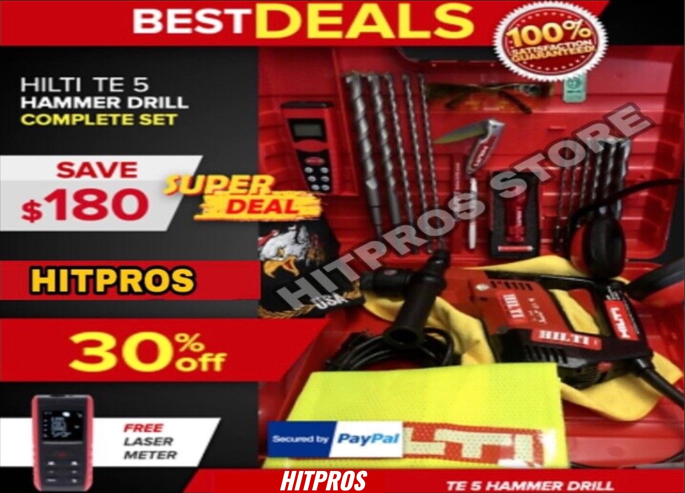 HILTI TE 5 , PREOWNED EXCELLENT CONDITION, free knife, bit , pen , las ...
